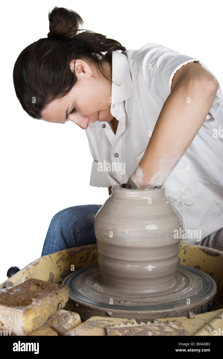 Picture of a potter works a potter's wheel Stock Photo - Alamy