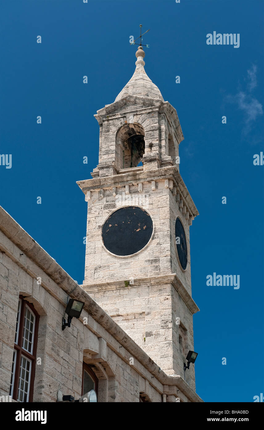The Clock Tower at the Royal Naval Dockyard at the West End, Bermuda ...