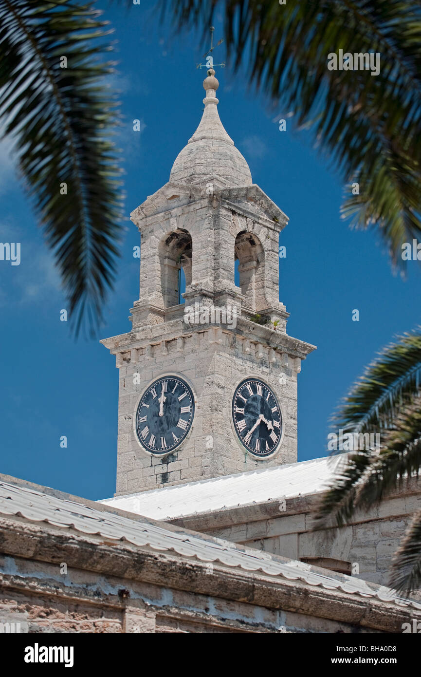 The Clock Tower at the Royal Naval Dockyard at the West End, Bermuda ...