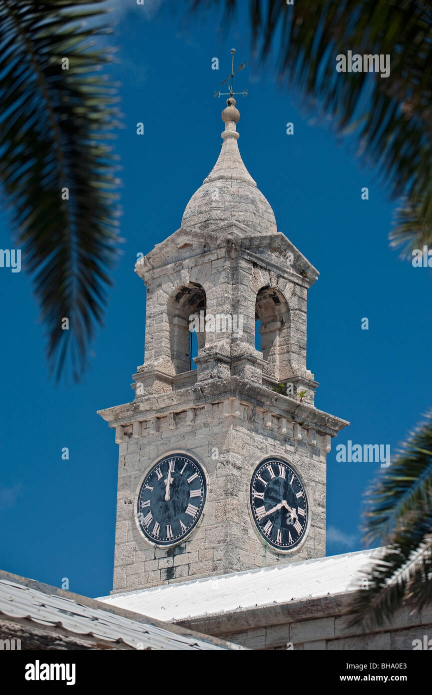 The Clock Tower at the Royal Naval Dockyard at the West End, Bermuda ...