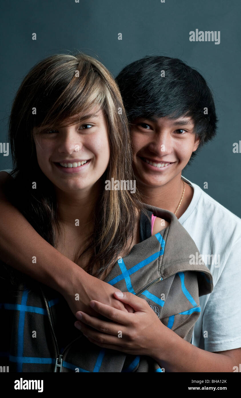 Young Eurasian girl (quarter Chinese) with her Asian (Lao/Hmong ...