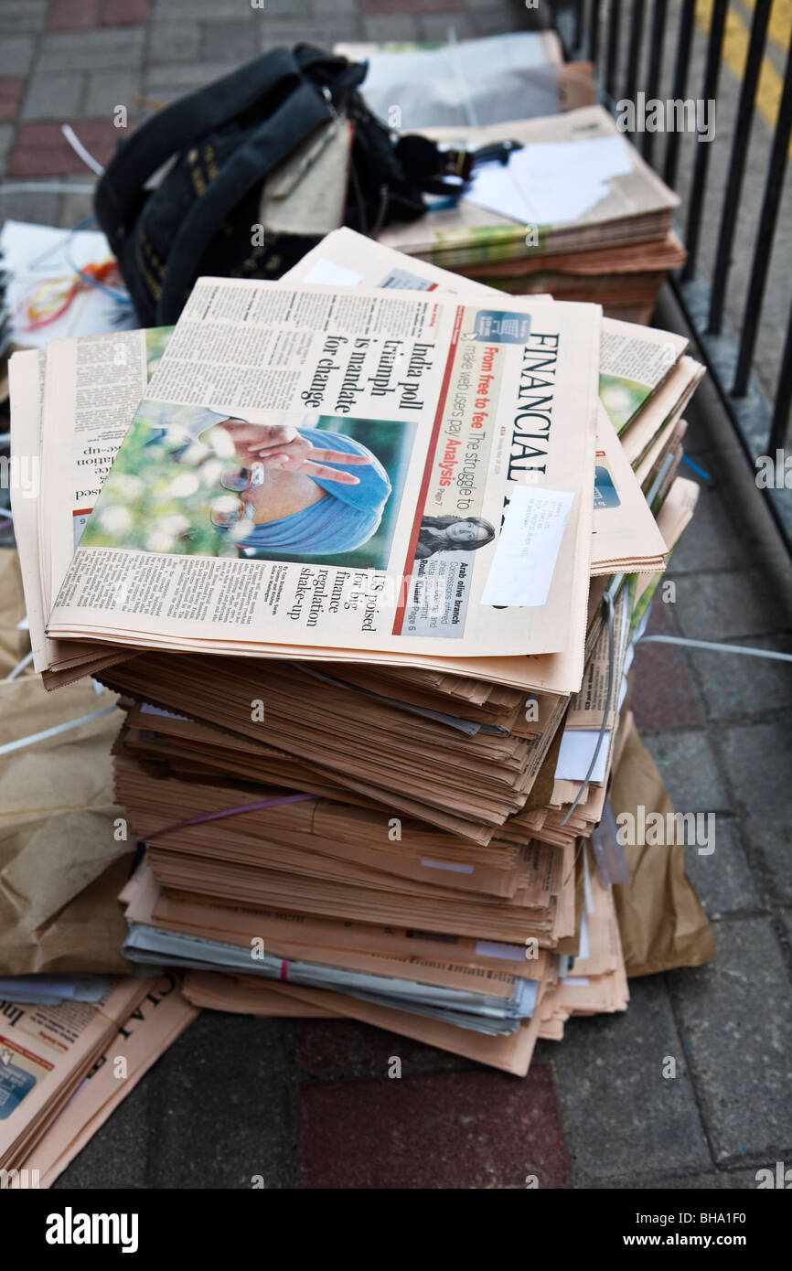 The Financial Mail stacked and being made ready to deliver as part of ...