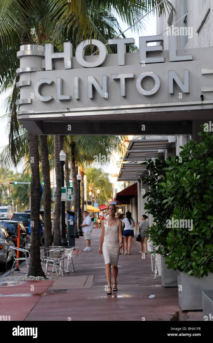 Clinton Hotel, 8th Street, South Beach, Miami Beach, Florida Stock ...