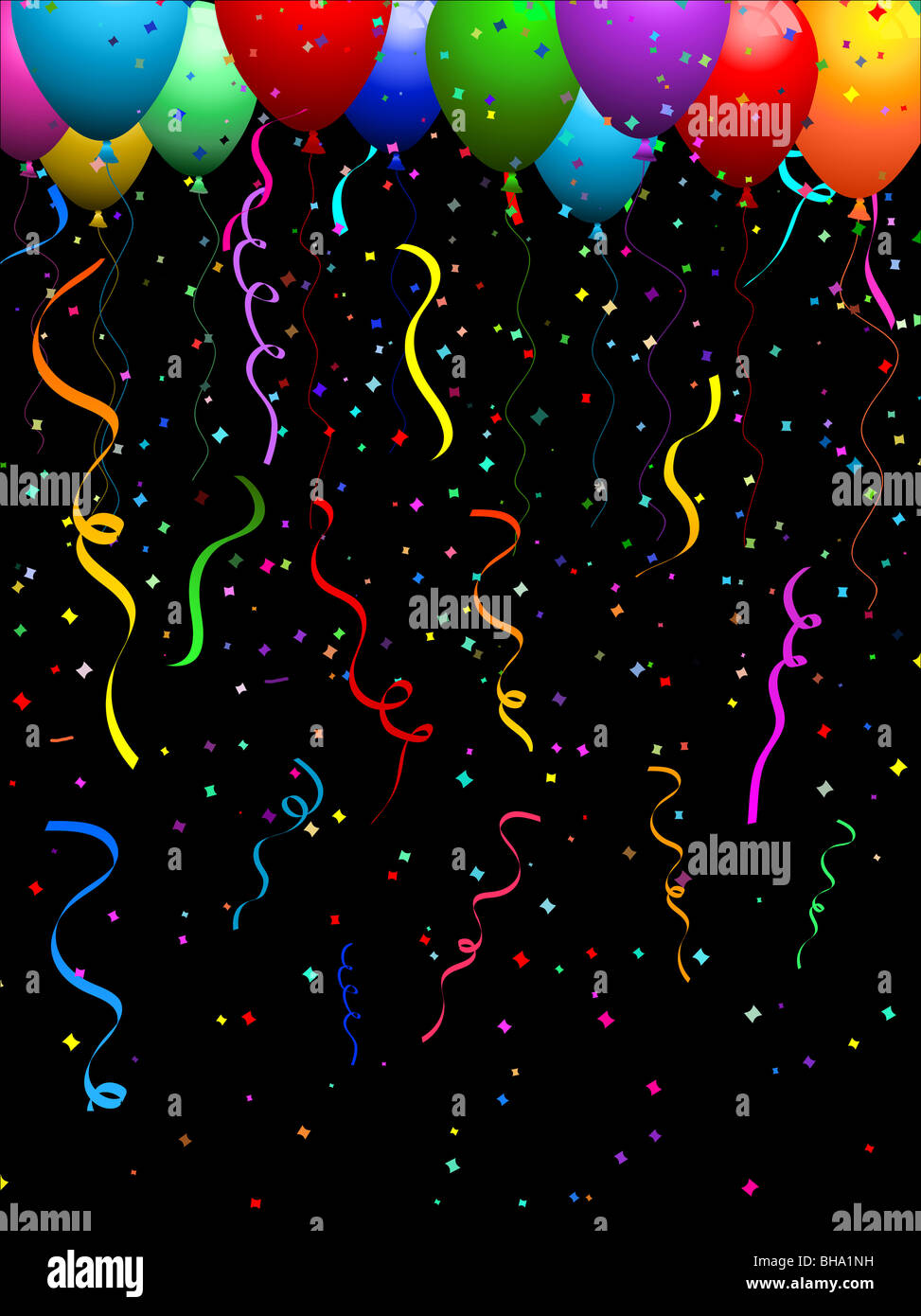 Falling Confetti Black Background