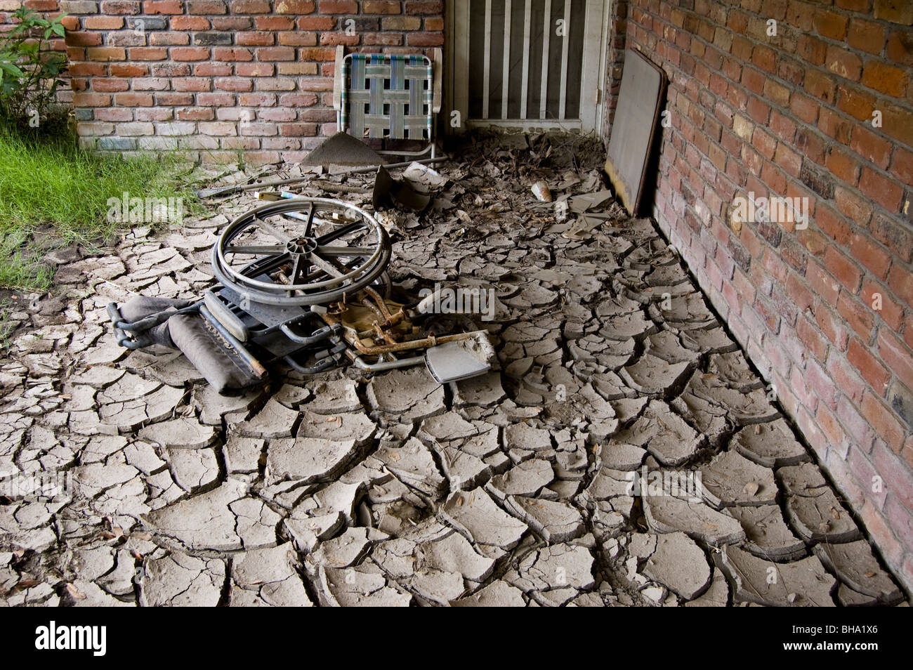A rusty wheelchair likes on dried mud in Lake Shore, New Orleans, 9 ...