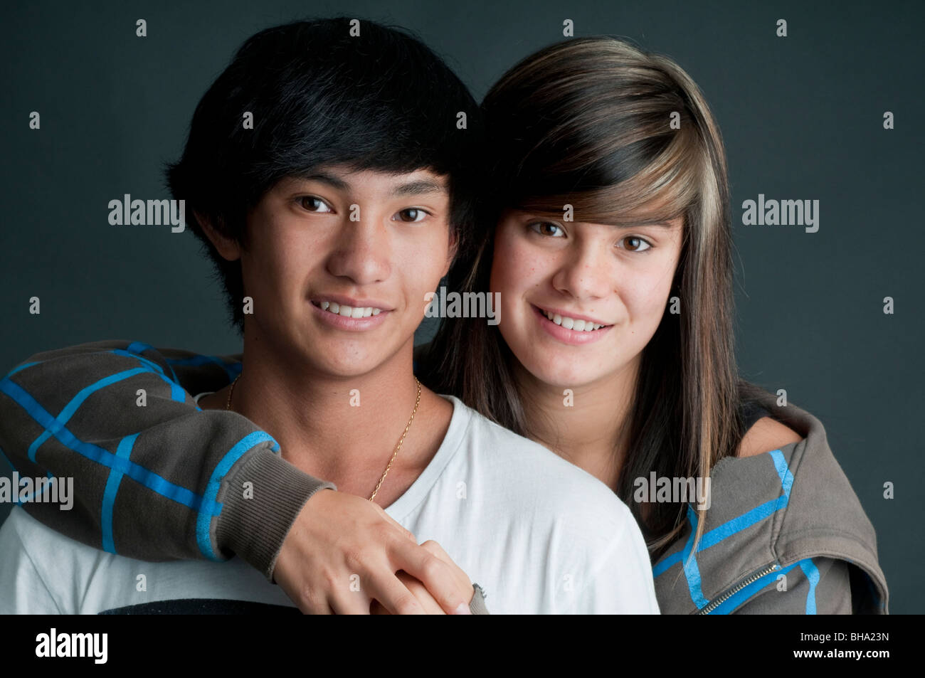 Young Eurasian girl (quarter Chinese) with her Asian (Lao/Hmong ...