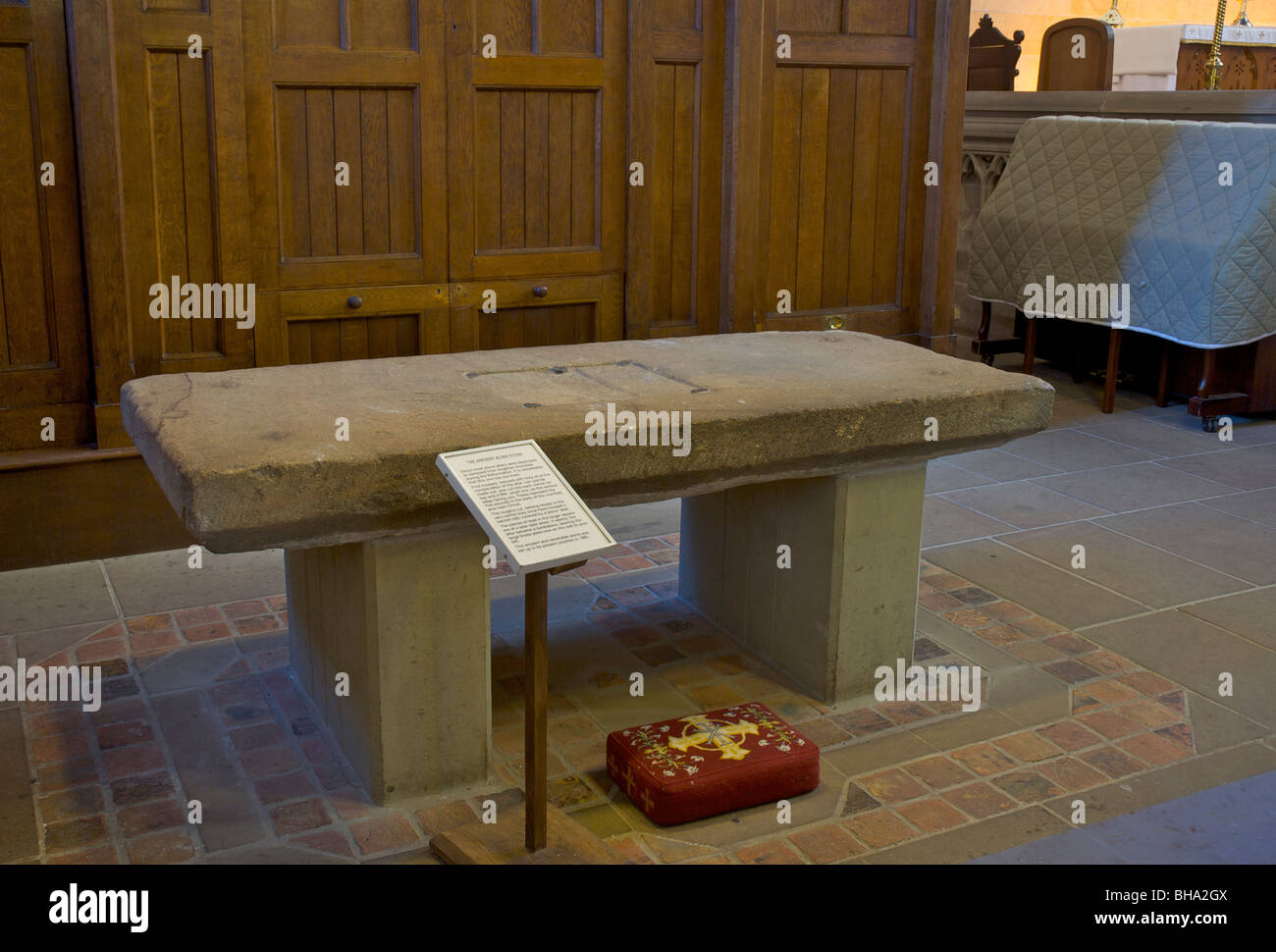 Old stone altar in Bolton Abbey Wharfedale, Yorkshire Dales National ...