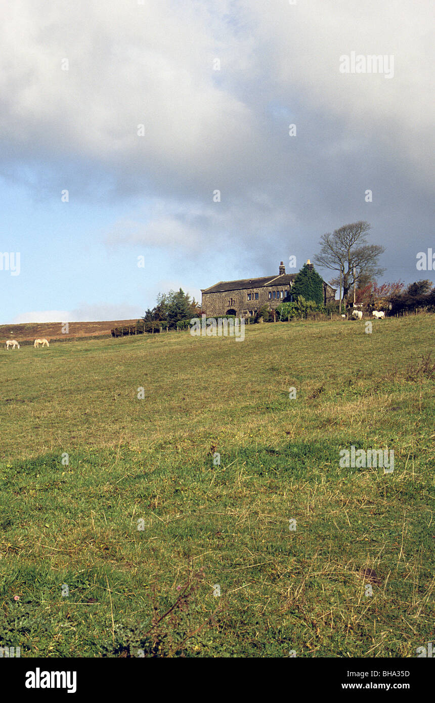 Latham Farm, on moors above Hebden Bridge, Yorkshire Stock Photo - Alamy