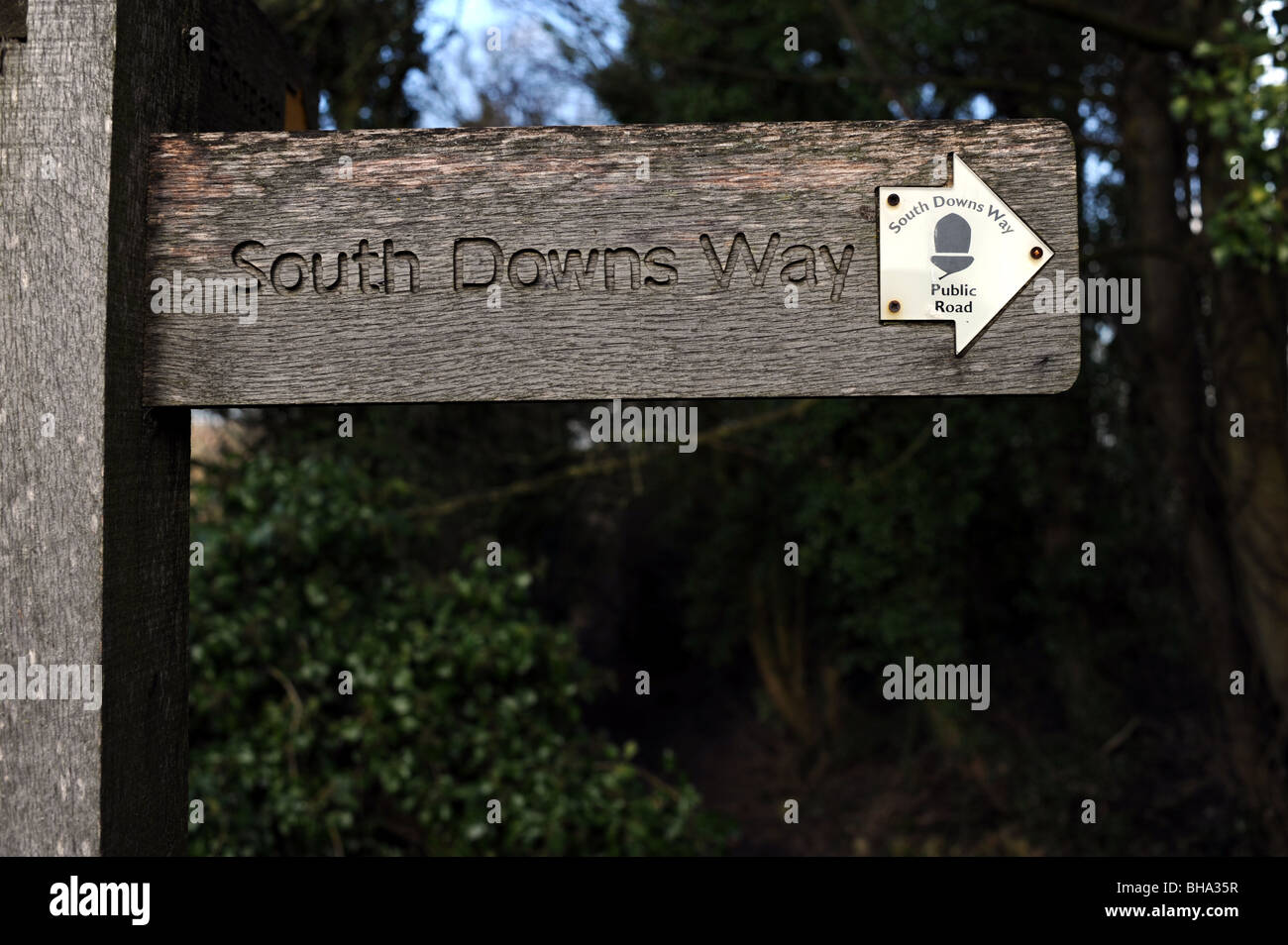 South Downs Way sign at Washington in West Sussex UK Stock Photo - Alamy