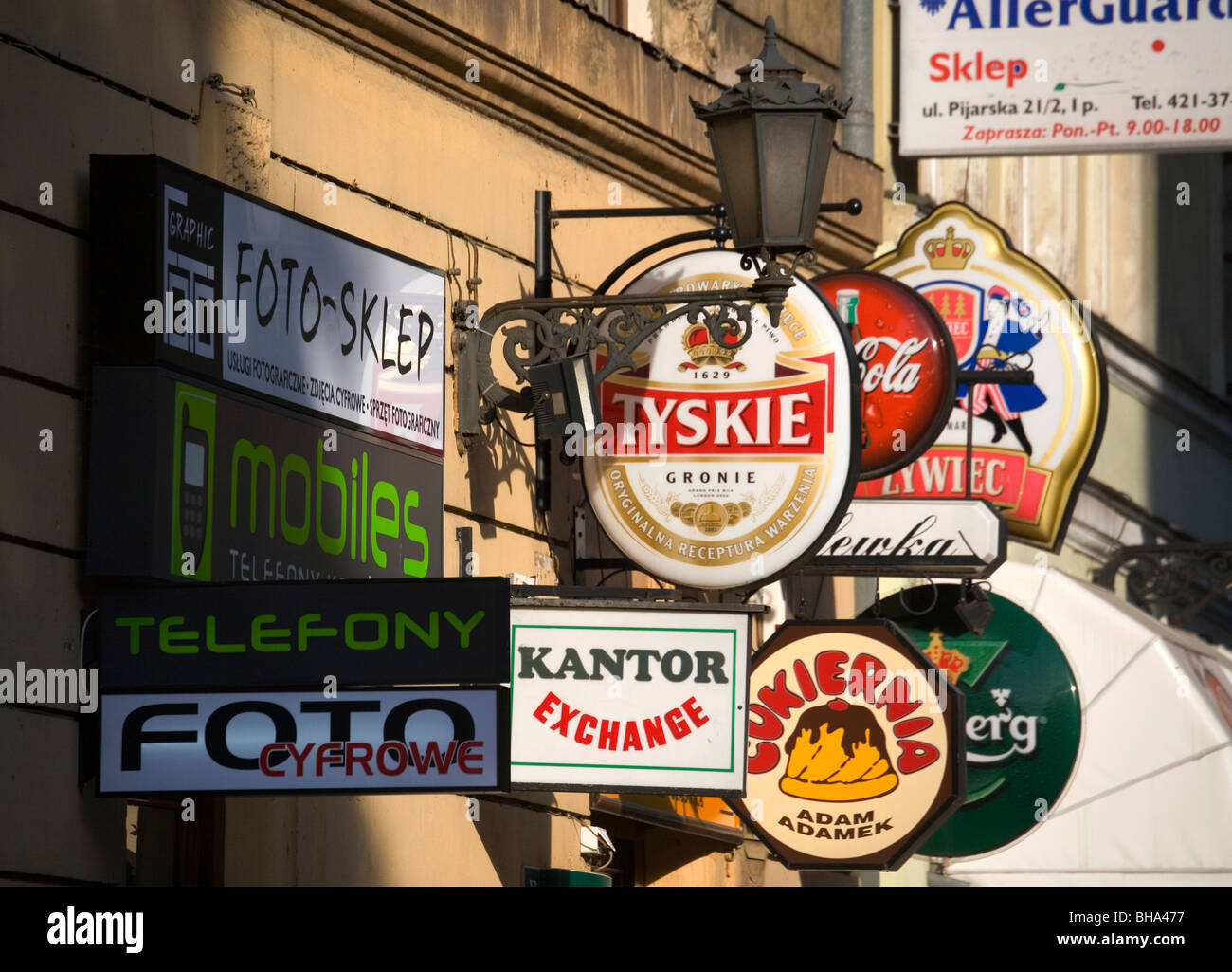Poland Krakow, signs Stock Photo - Alamy