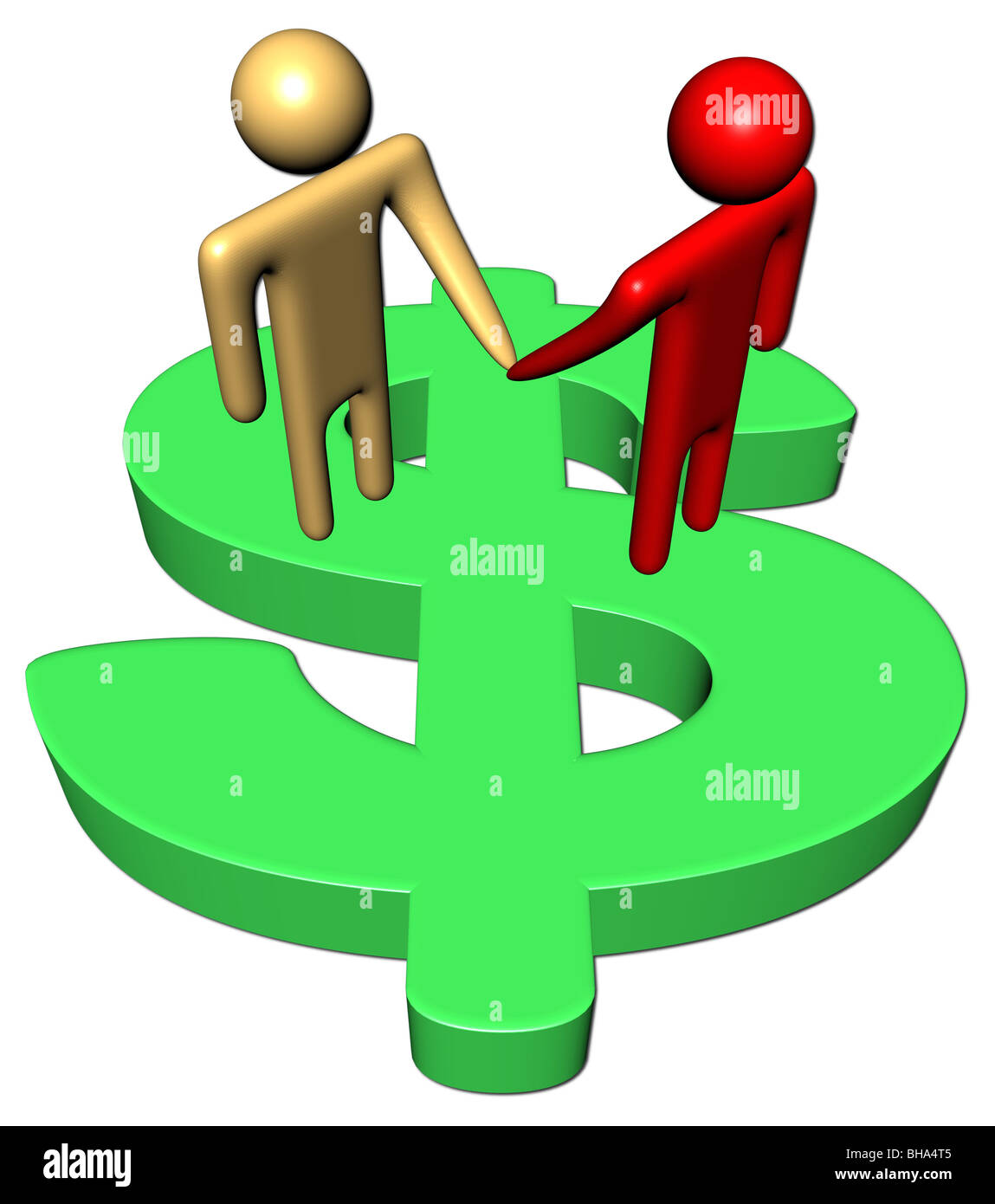 men meeting with handshake on giant dollar symbol Stock Photo - Alamy