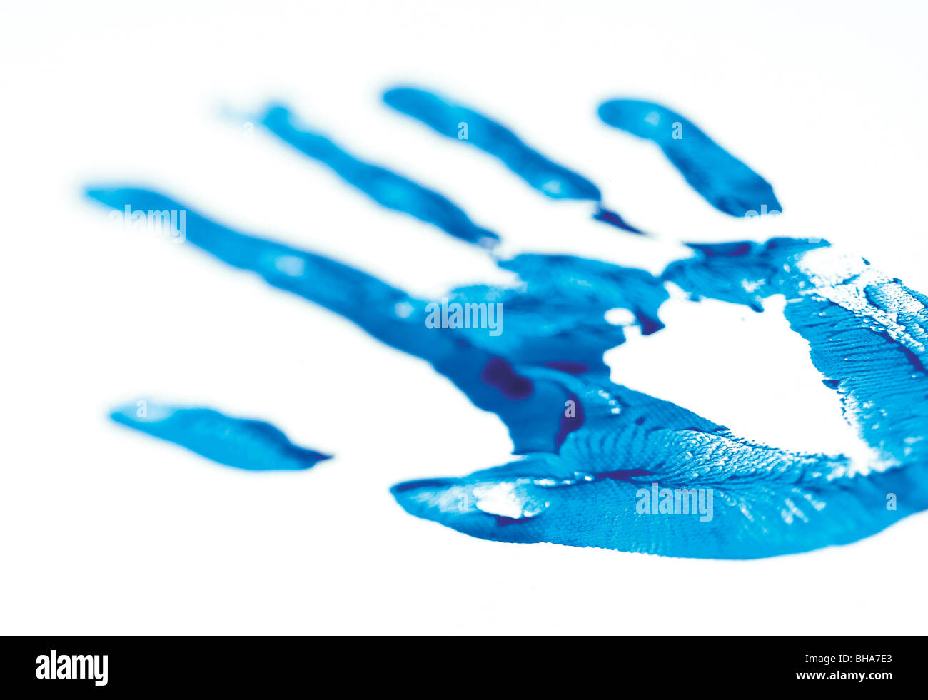 Blue Hand Print Stock Photo - Alamy