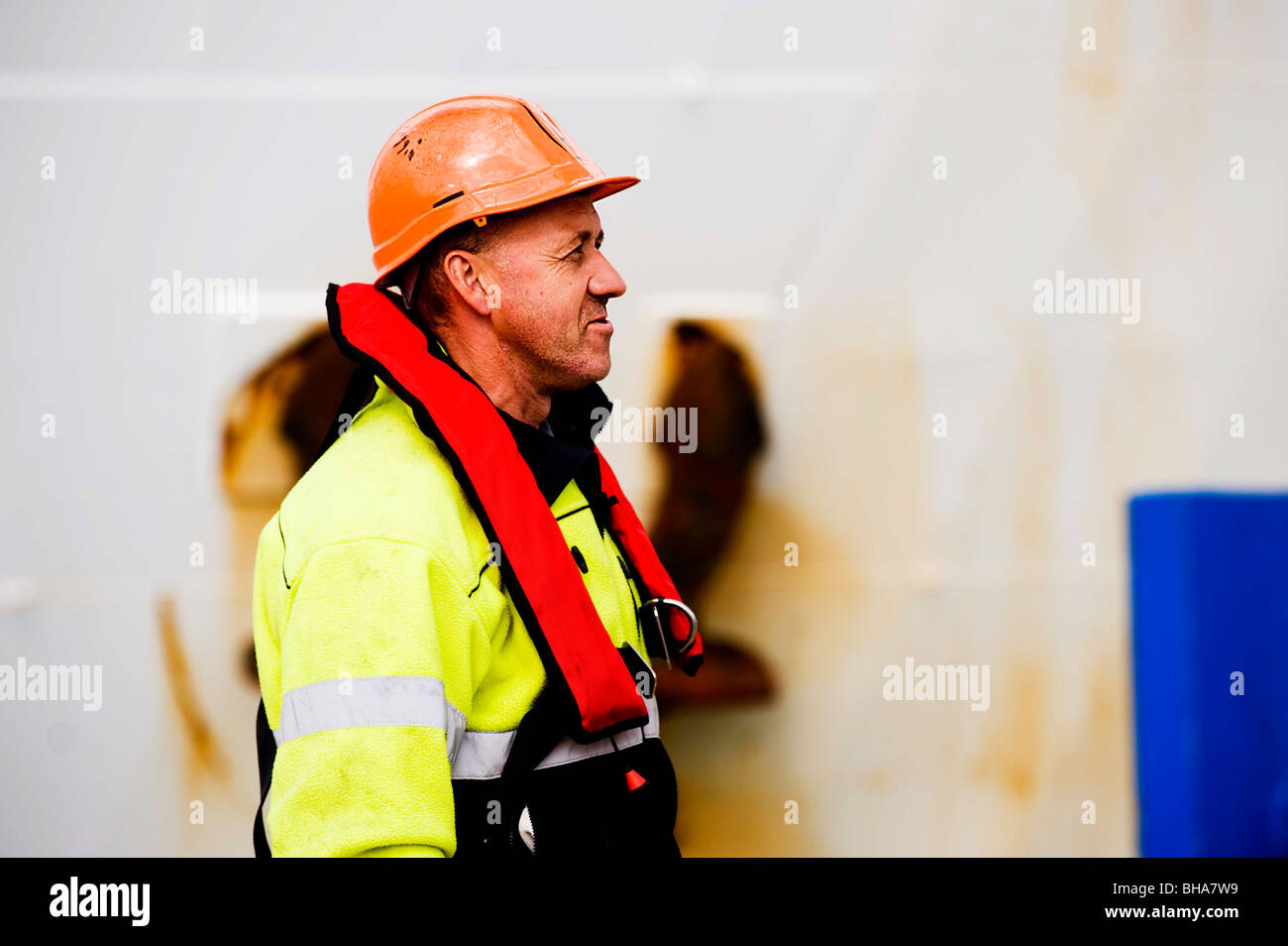 Container harbour with man hi-res stock photography and images - Alamy