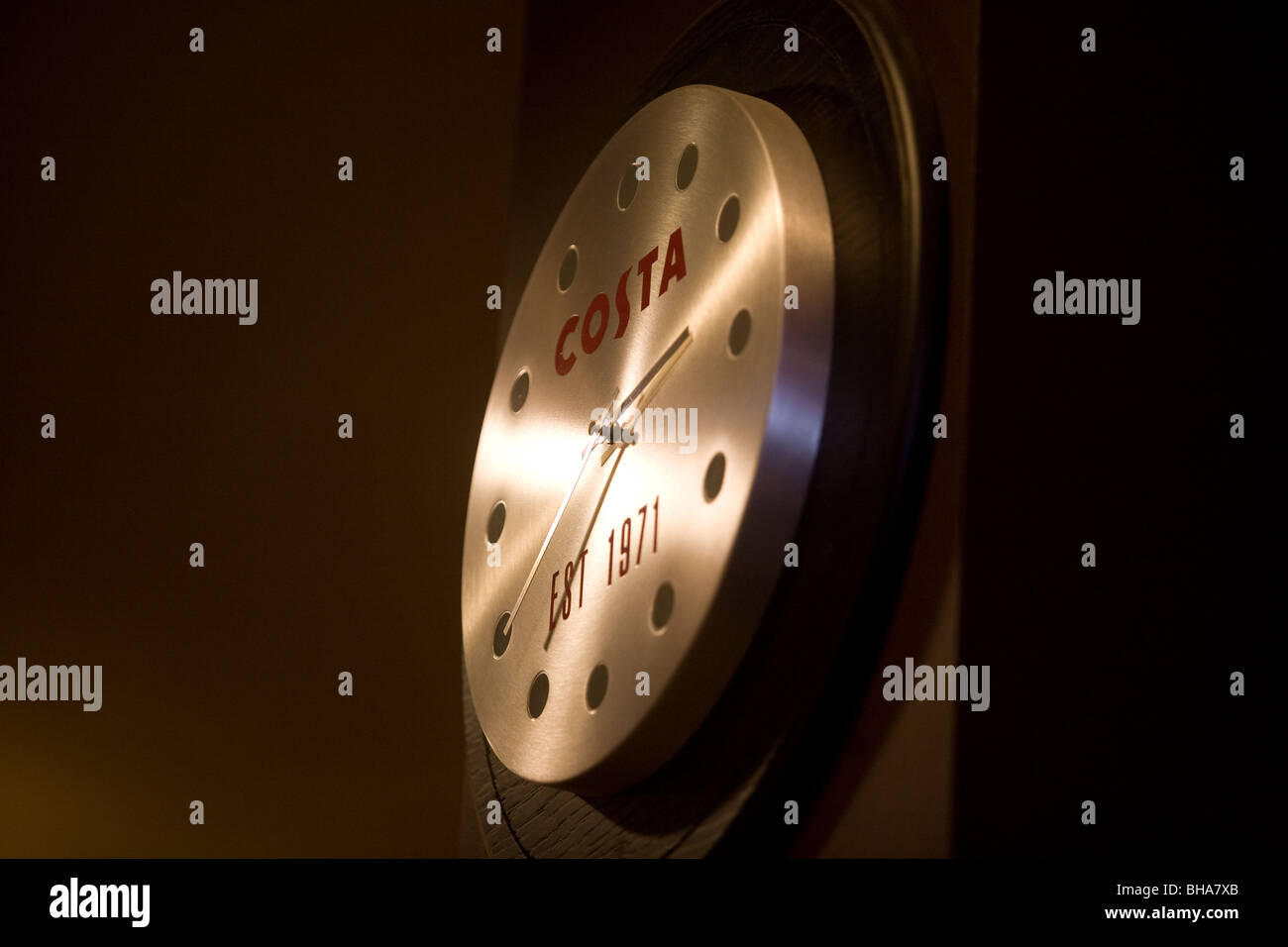 Clock In A Costa Coffee Shop Stock Photo - Alamy