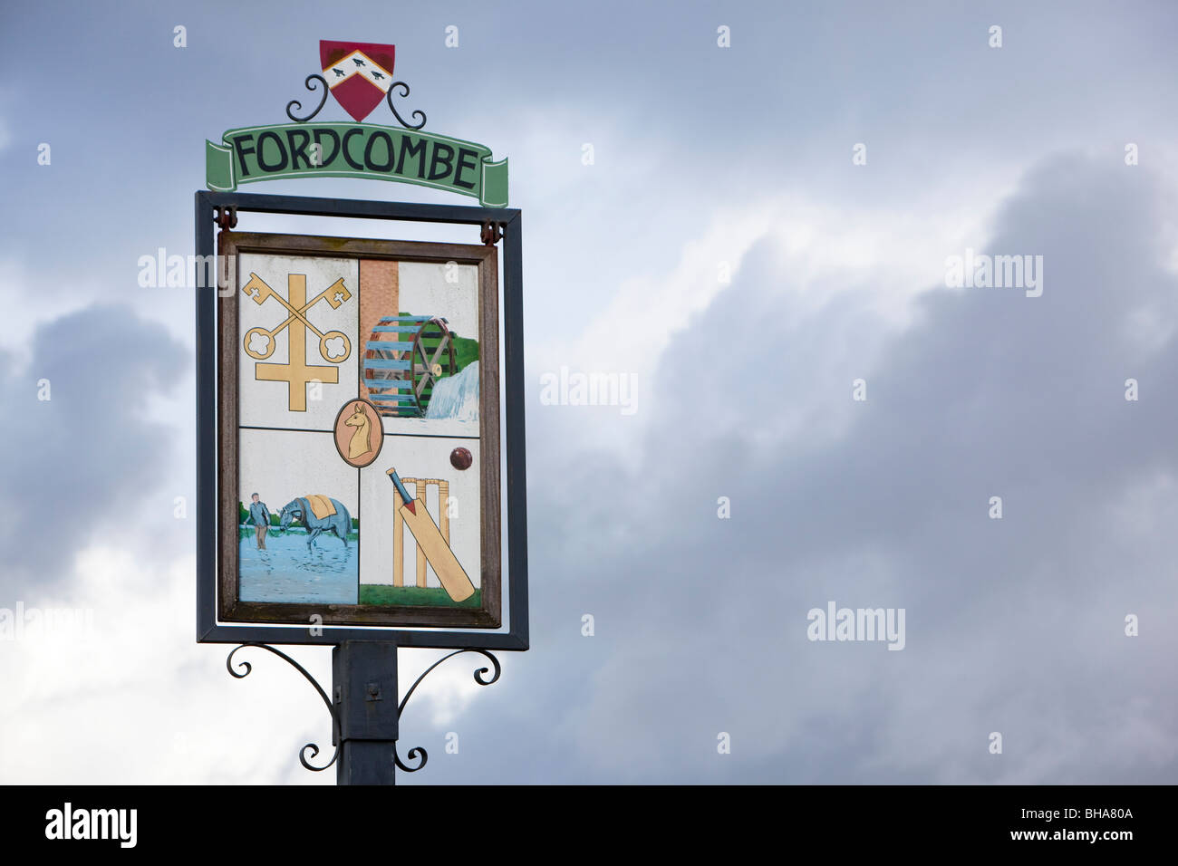 Village sign, Fordcombe Kent UK Stock Photo - Alamy