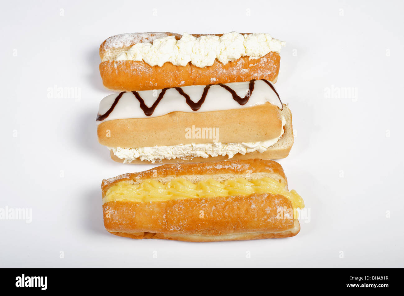 Selection of Fresh Daily Cream cakes Stock Photo - Alamy
