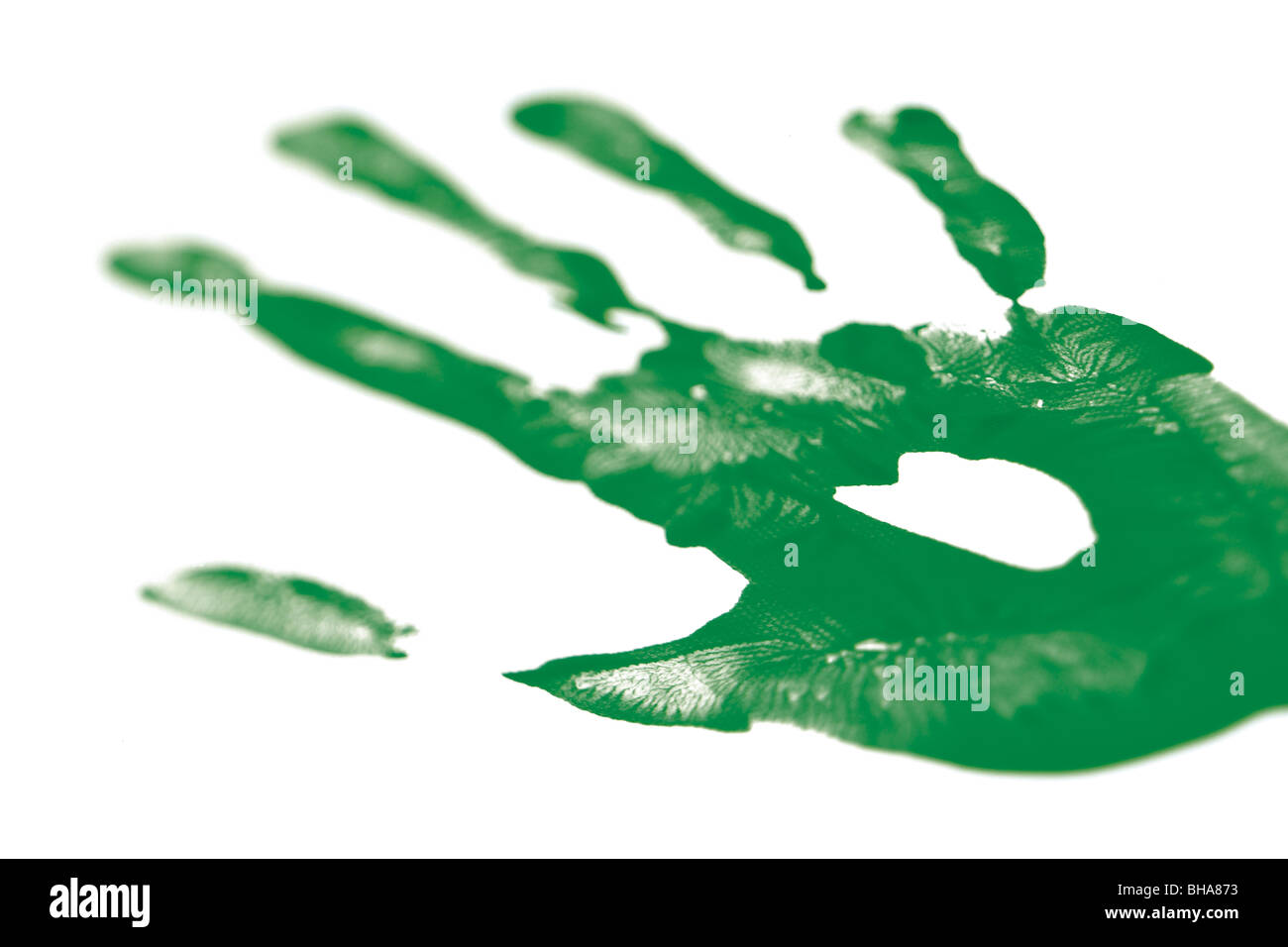 Green Hand Print Stock Photo - Alamy