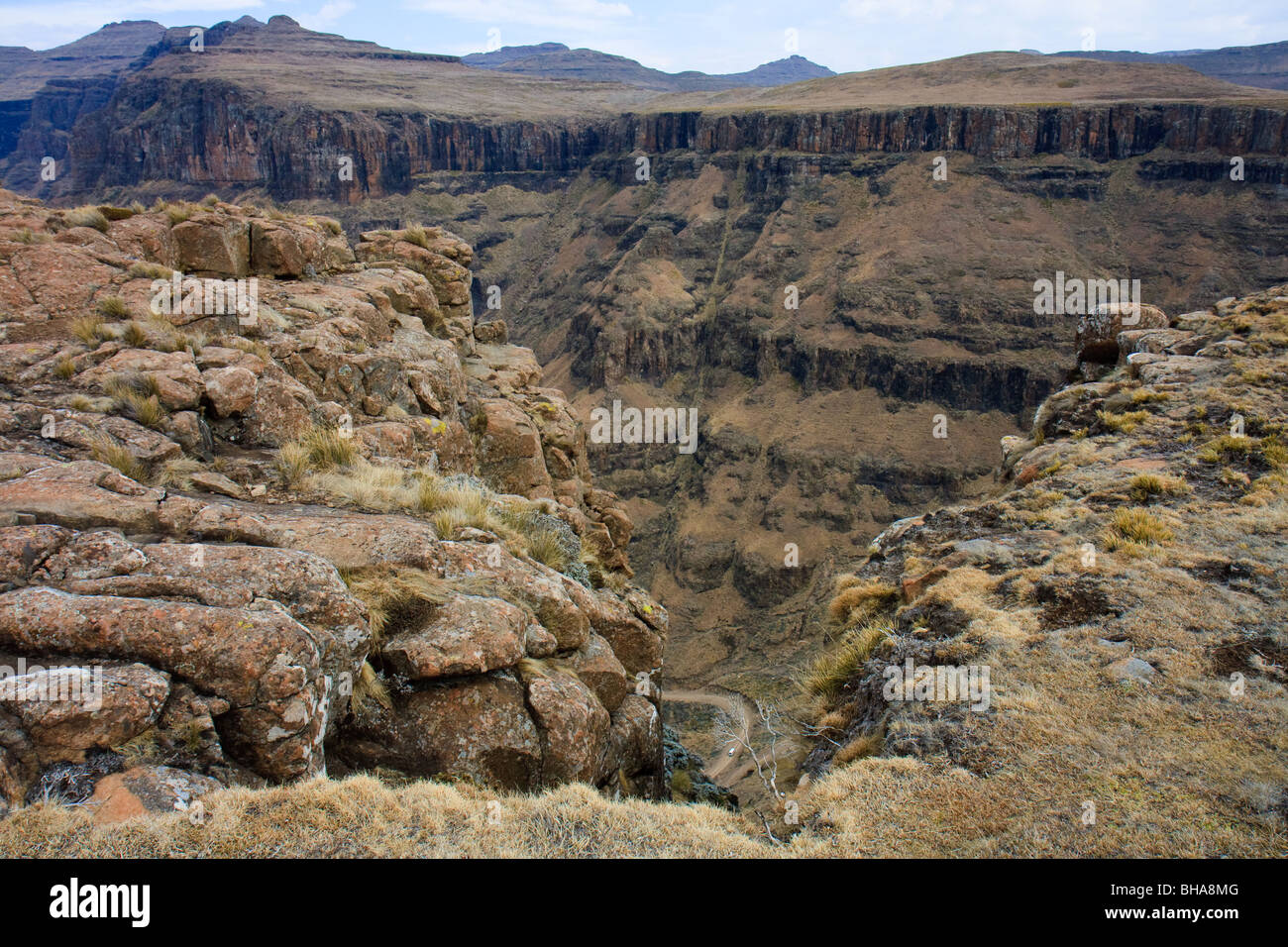 Africa Lesotho Mountain Sani Pass Valley Stock Photo - Alamy