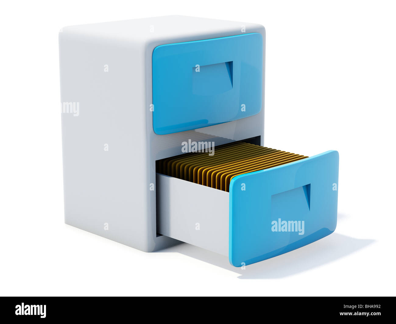 Blue archive icon isolated on white Stock Photo - Alamy