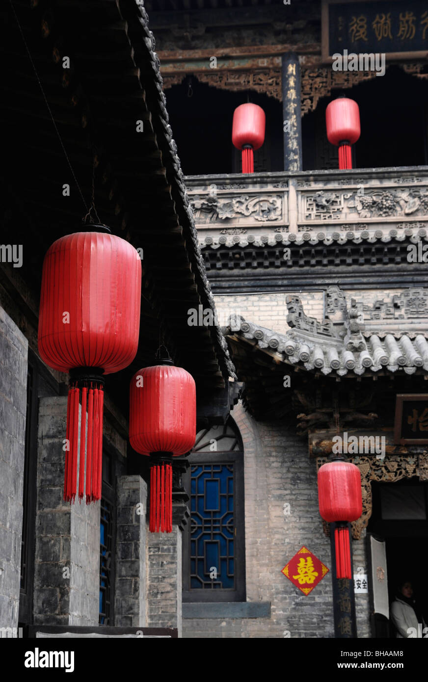 Red lanterns of chinese style structure for chinese new year Stock ...