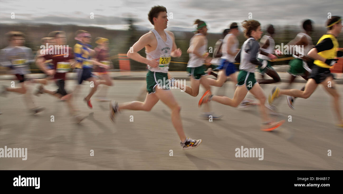 Runners in the annual Heart Run in Anchorage, Alaska Stock Photo - Alamy