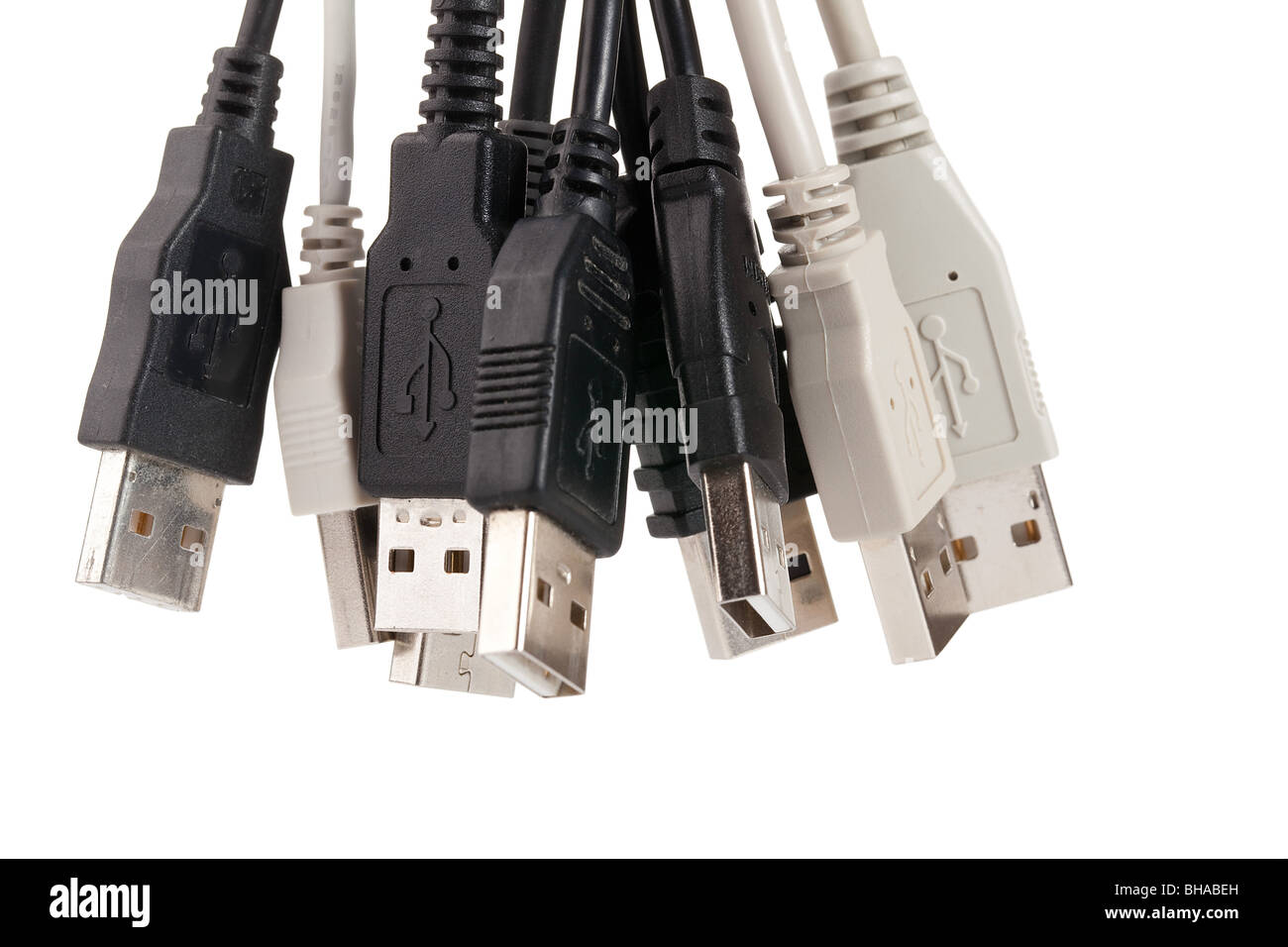 various usb connectors isolated on white background Stock Photo - Alamy