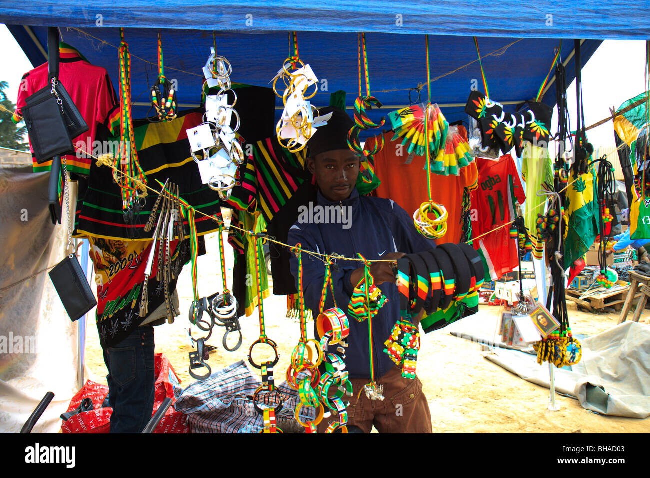 Africa Butha-Buthe Green Lesotho Market Red Yellow Stock Photo - Alamy