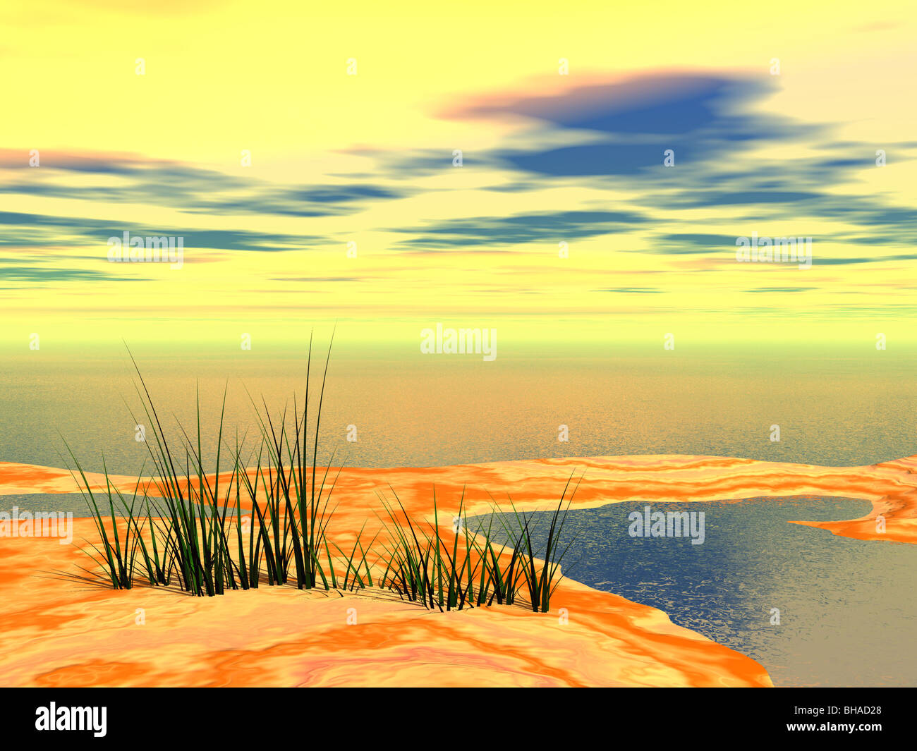 desert sand island landscape Stock Photo - Alamy