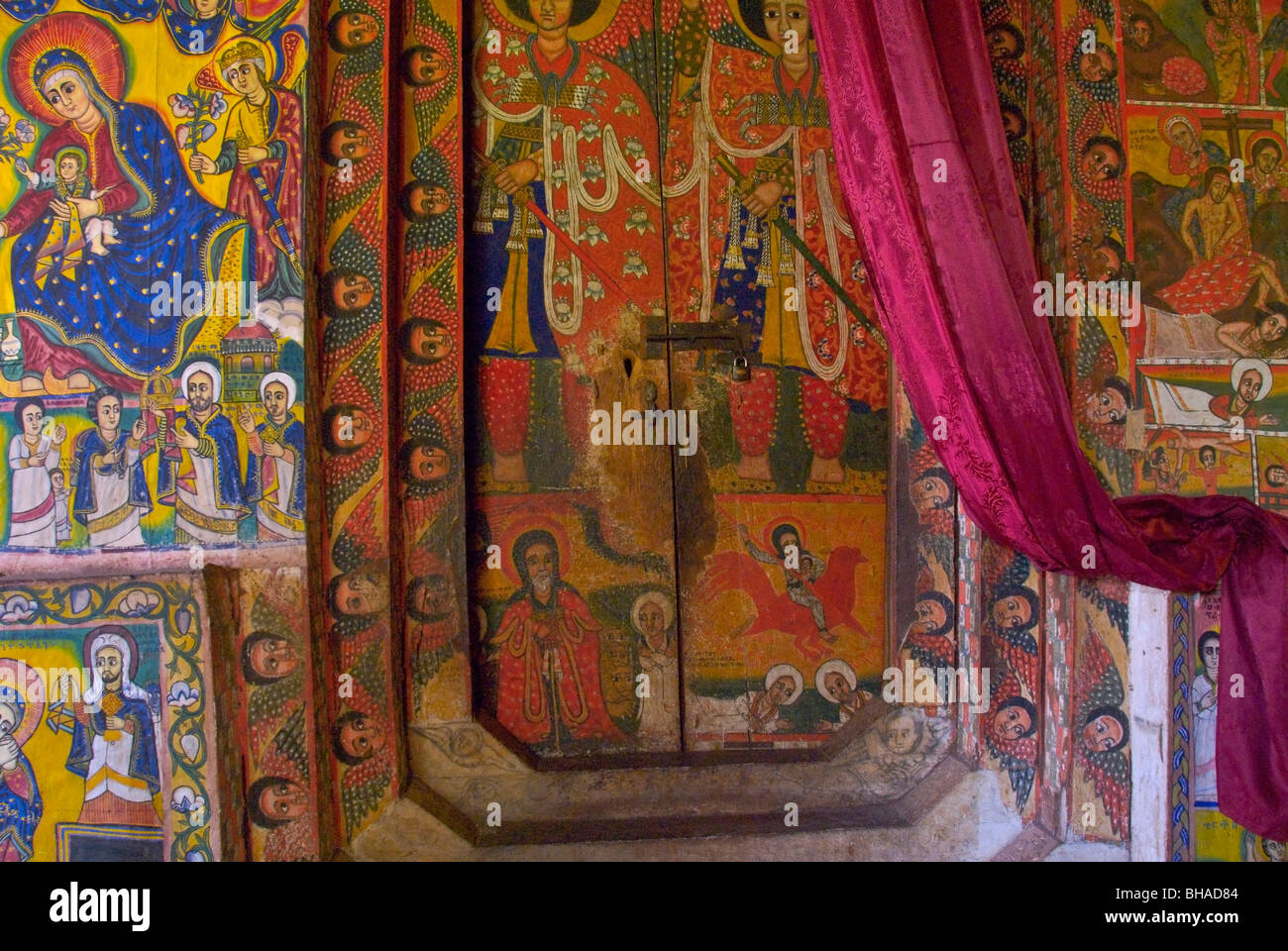 Detail of interior of Ethiopian Orthodox Church, Lake Tana Stock Photo ...
