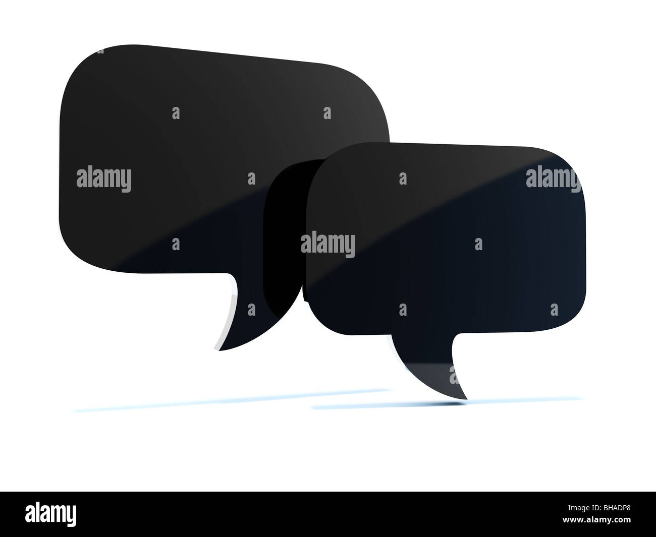 Empty black chat boxes isolated on white Stock Photo - Alamy
