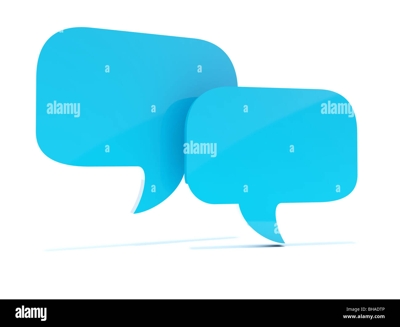 Empty blue chat boxes isolated on white Stock Photo - Alamy