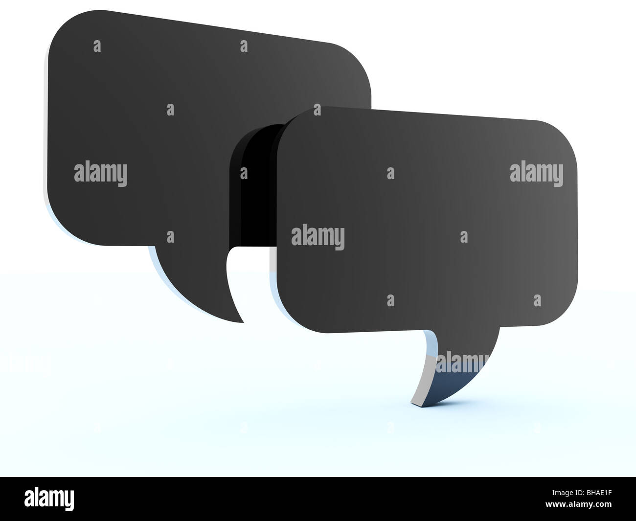 Two black chat box isolated on white Stock Photo - Alamy