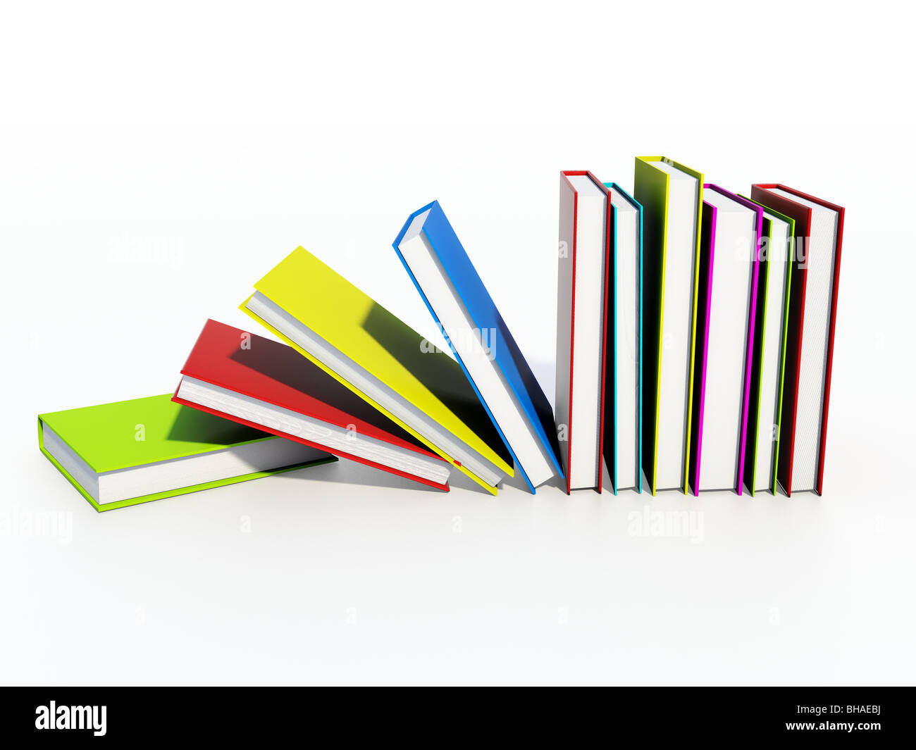 Colored books isolated on white background Stock Photo - Alamy