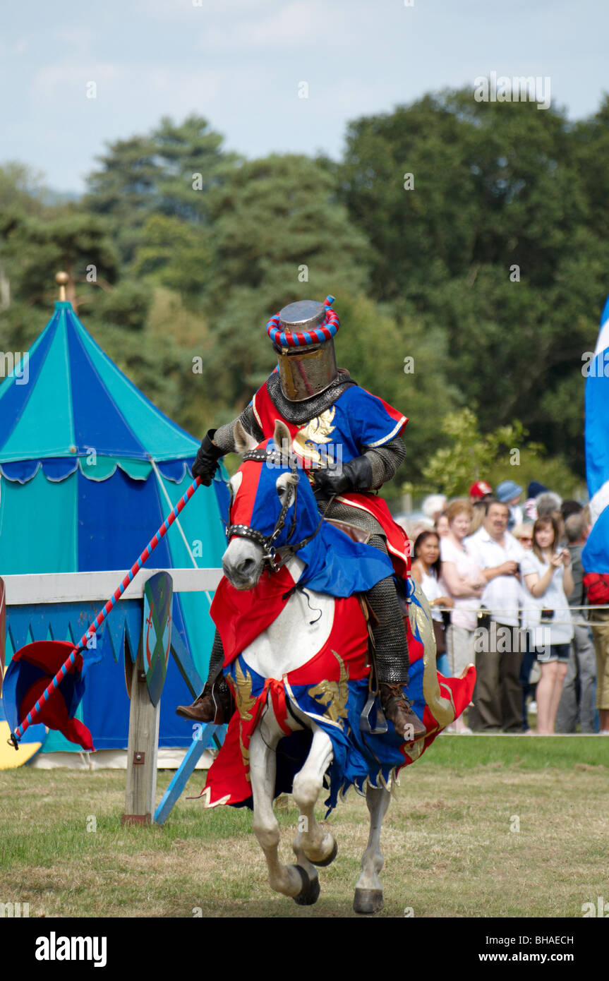 Blue Knight Joust Medieval Jousting Stock Photos & Blue Knight Joust ...