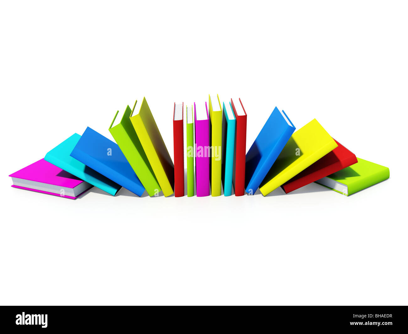 Colored books isolated on white background Stock Photo - Alamy