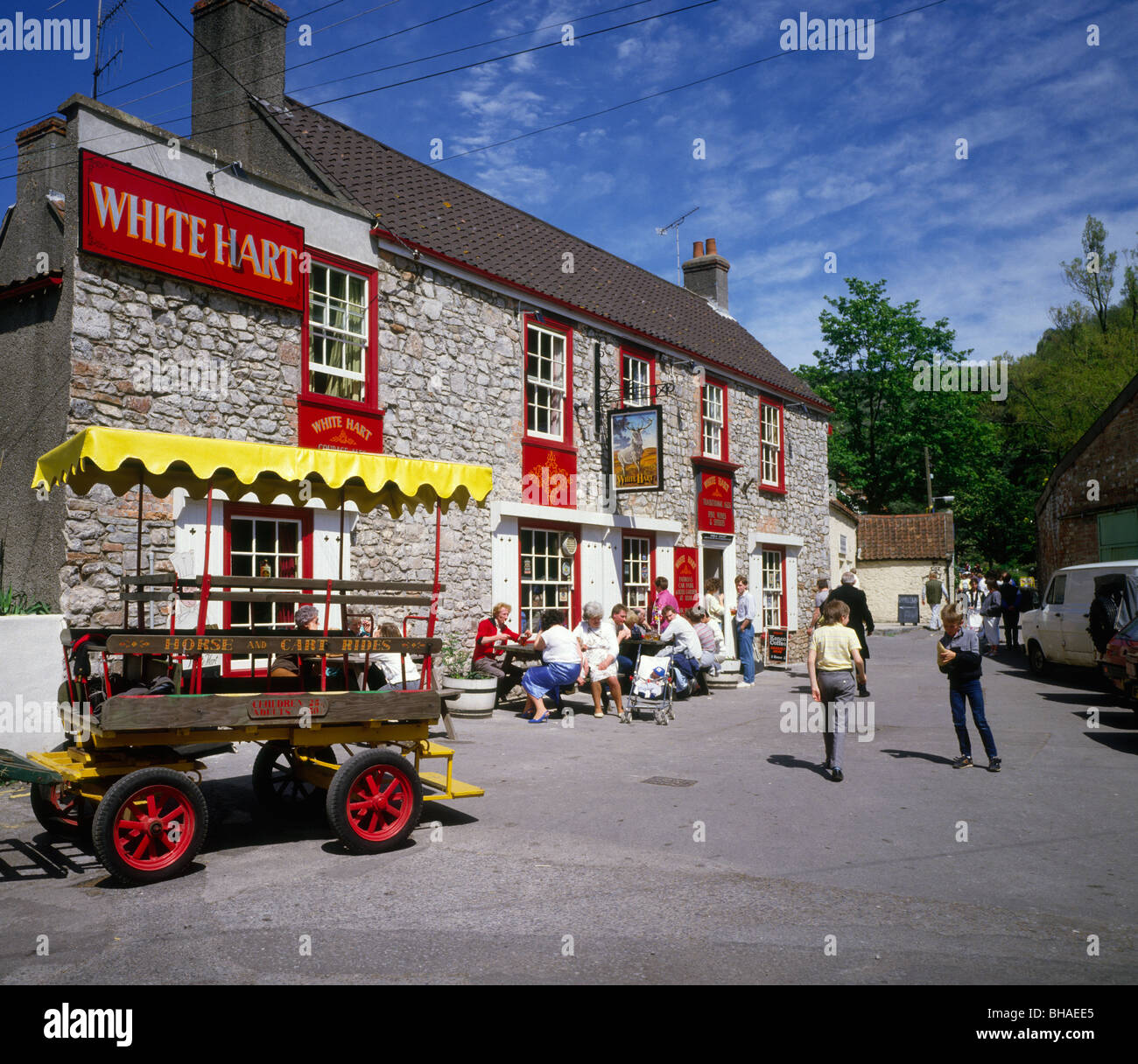 The White Hart pub in Cheddar village Somerset UK Stock Photo - Alamy