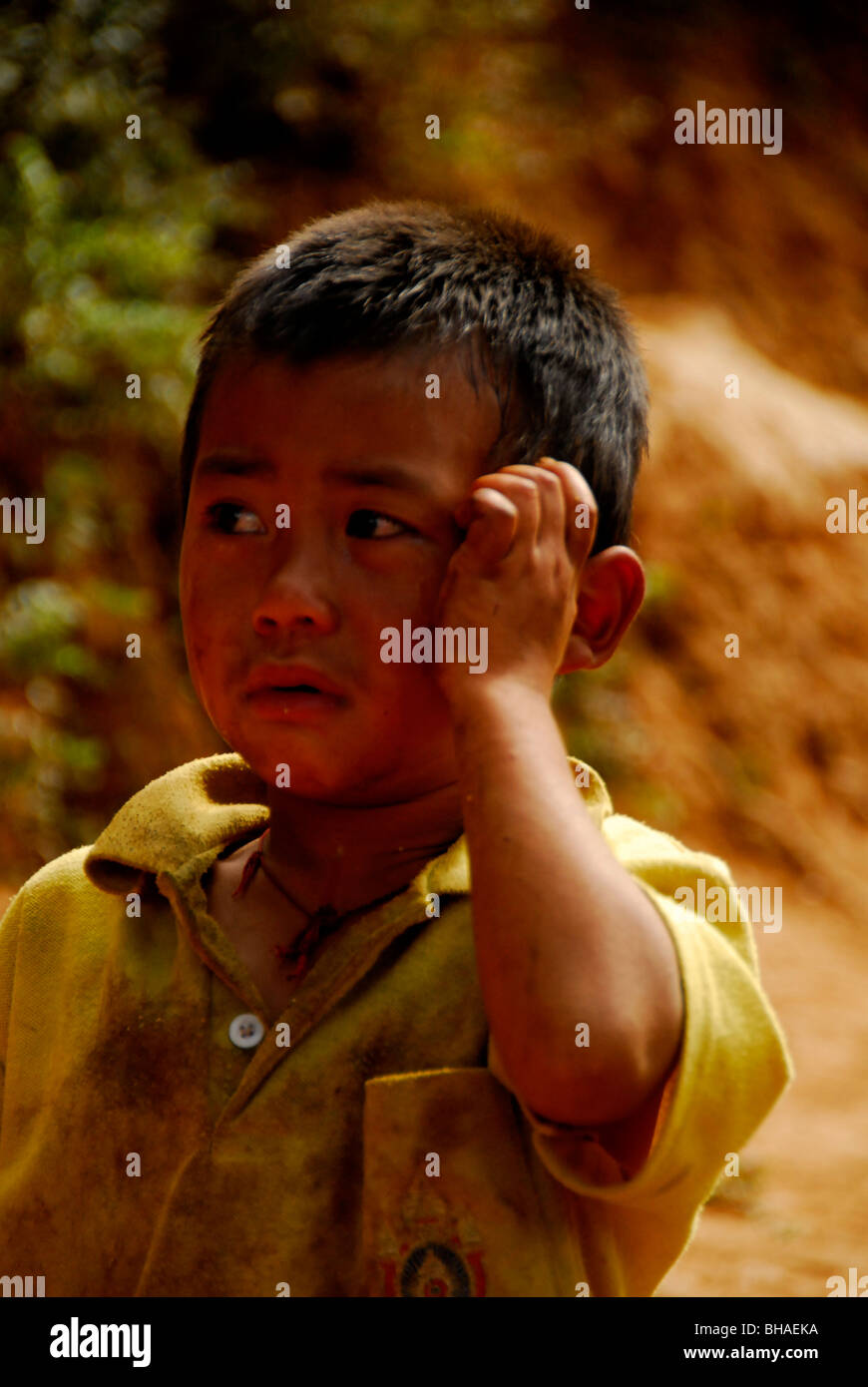 young karen boy, refugee camp, thailand Stock Photo - Alamy