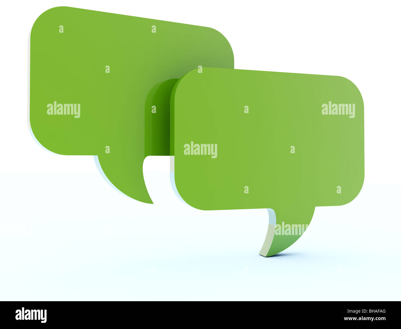 Two green chat box isolated on white Stock Photo - Alamy
