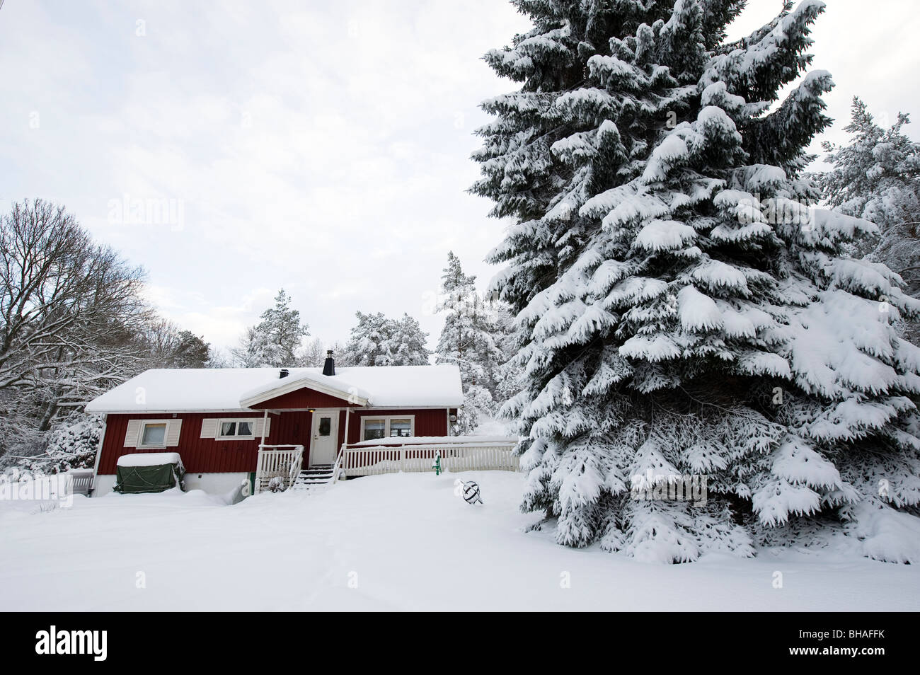 Typical Swedish winter view Stock Photo - Alamy
