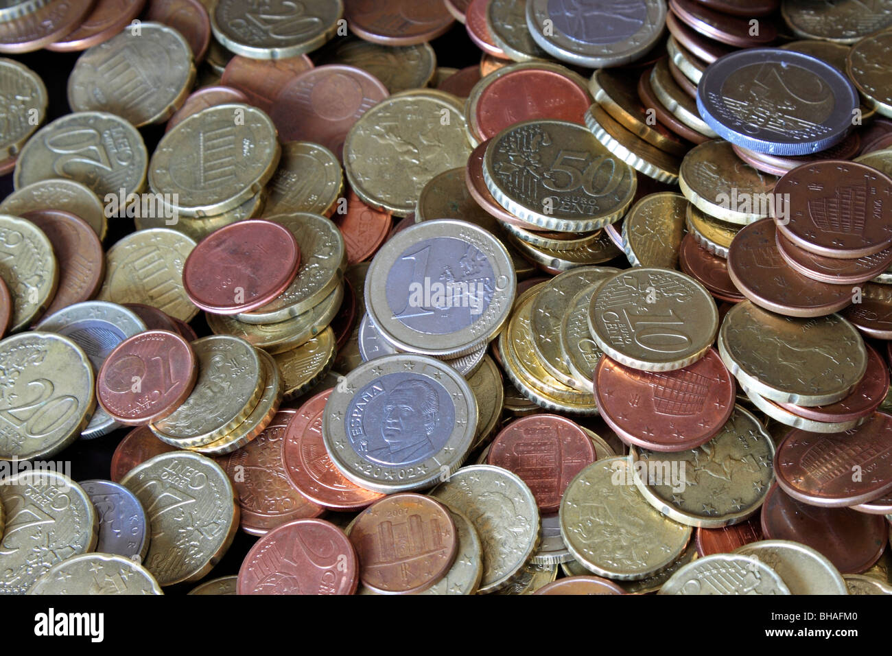 Copper silver euro coins hi-res stock photography and images - Alamy