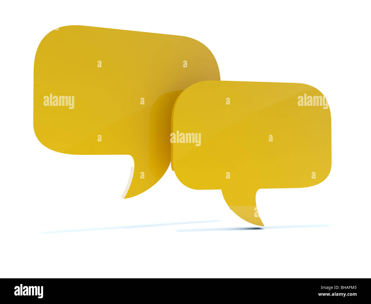 Empty yellow chat boxes isolated on white Stock Photo - Alamy
