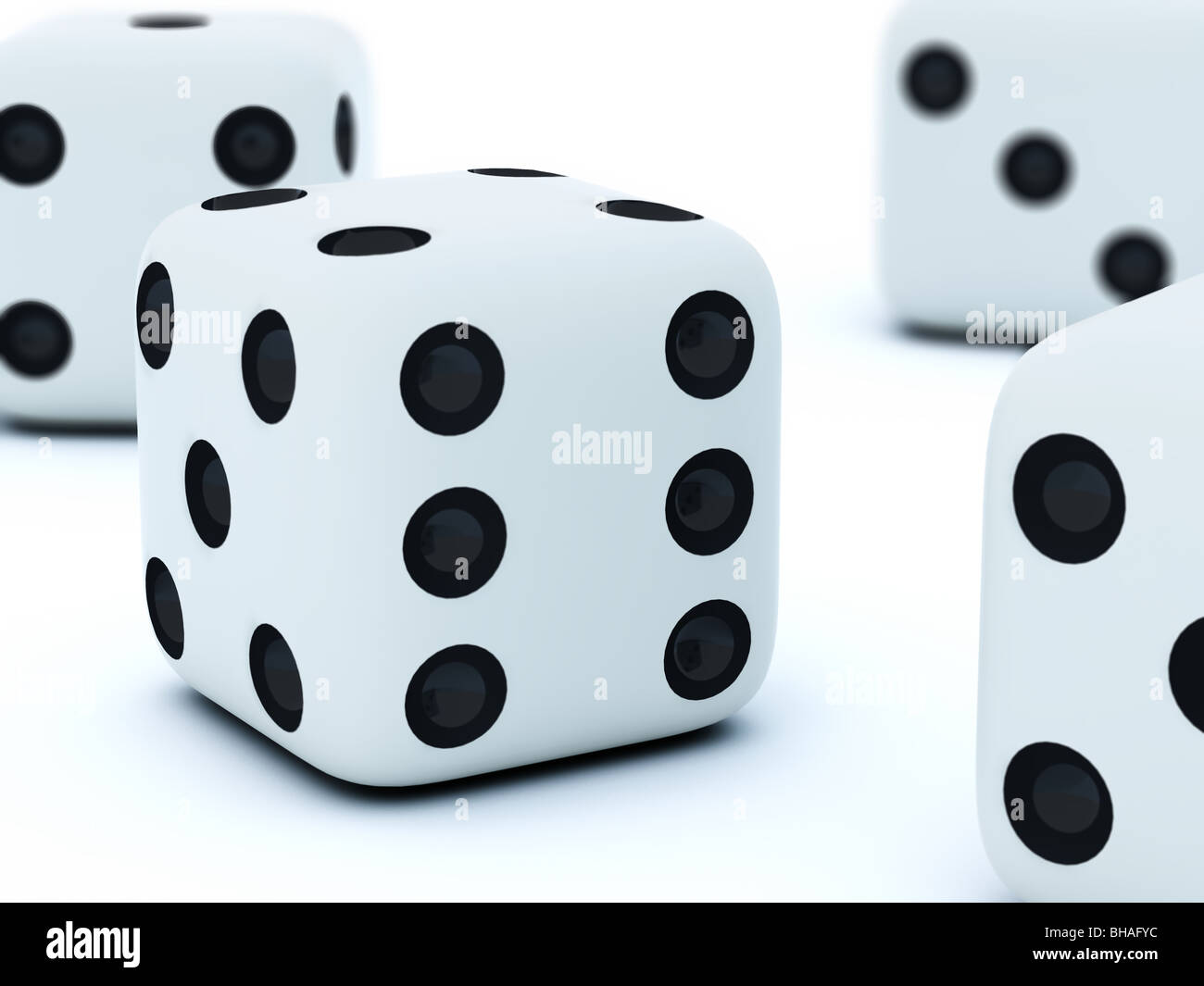 Black and white dice isolated on white Stock Photo - Alamy