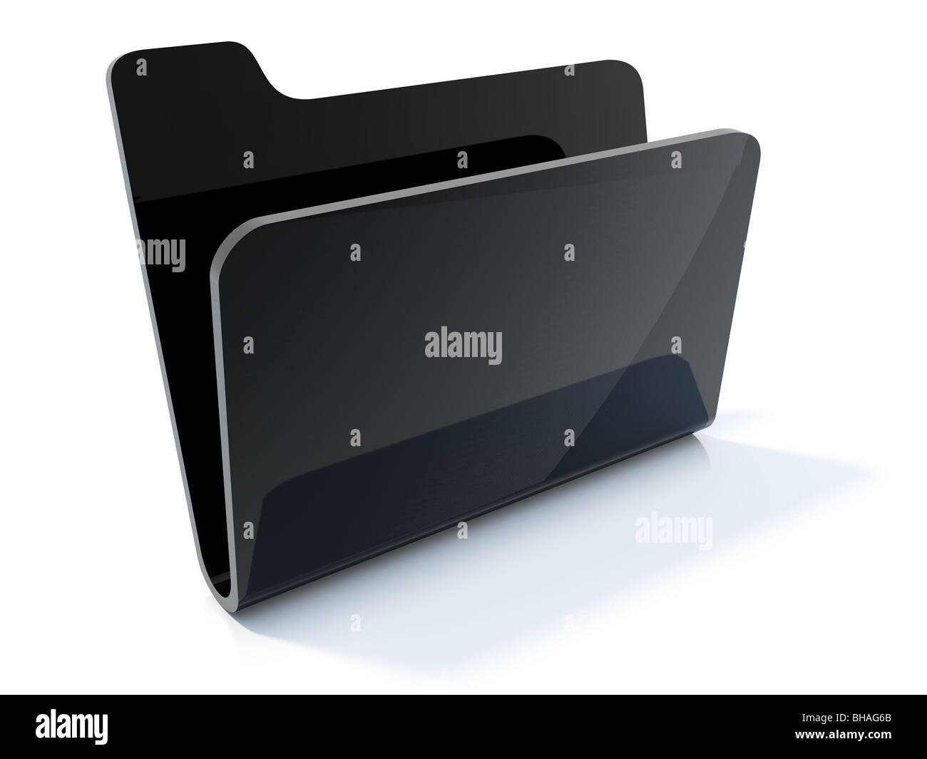 Empty black folder icon isolated on white Stock Photo - Alamy