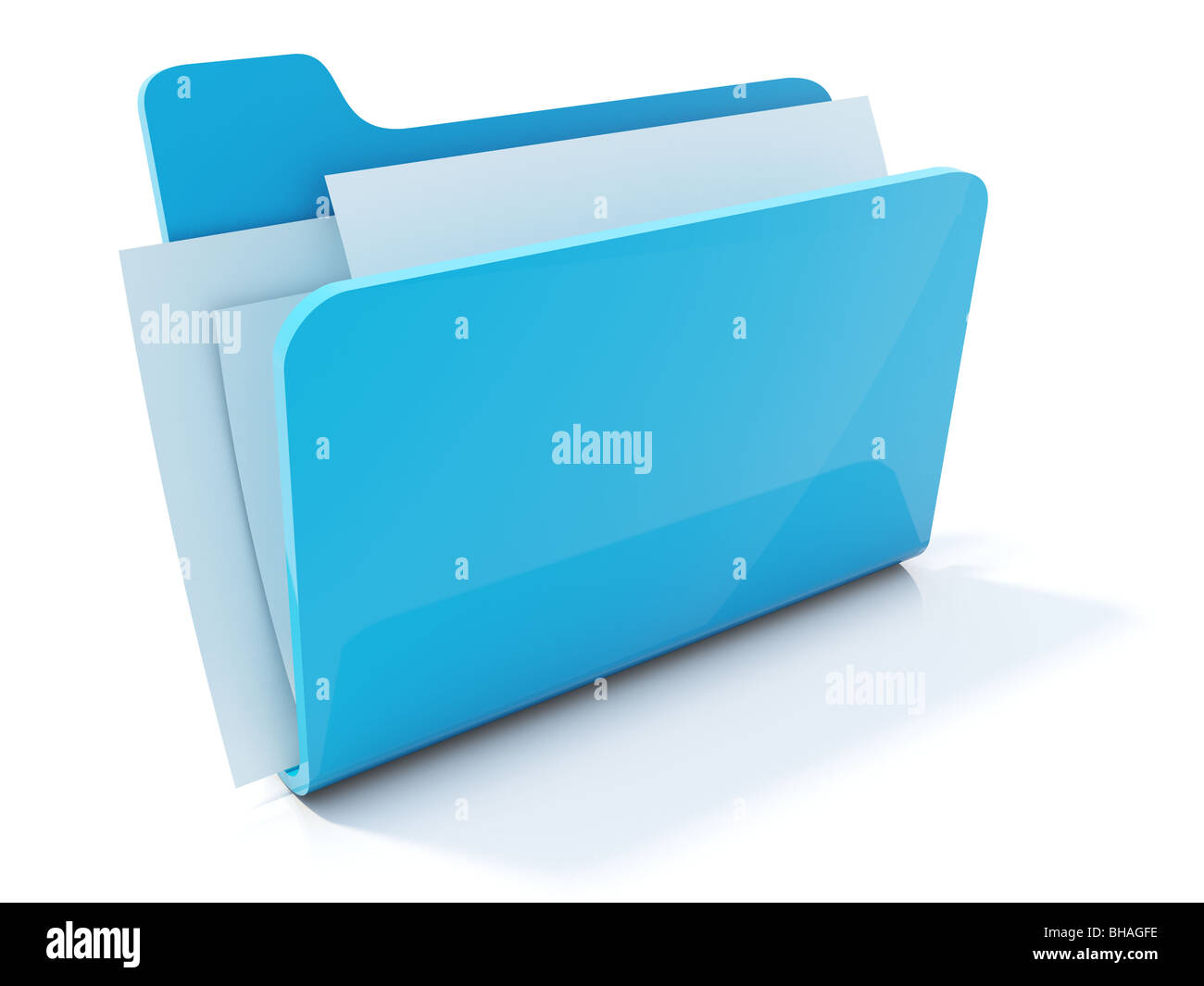 Full blue folder icon isolated on white Stock Photo - Alamy