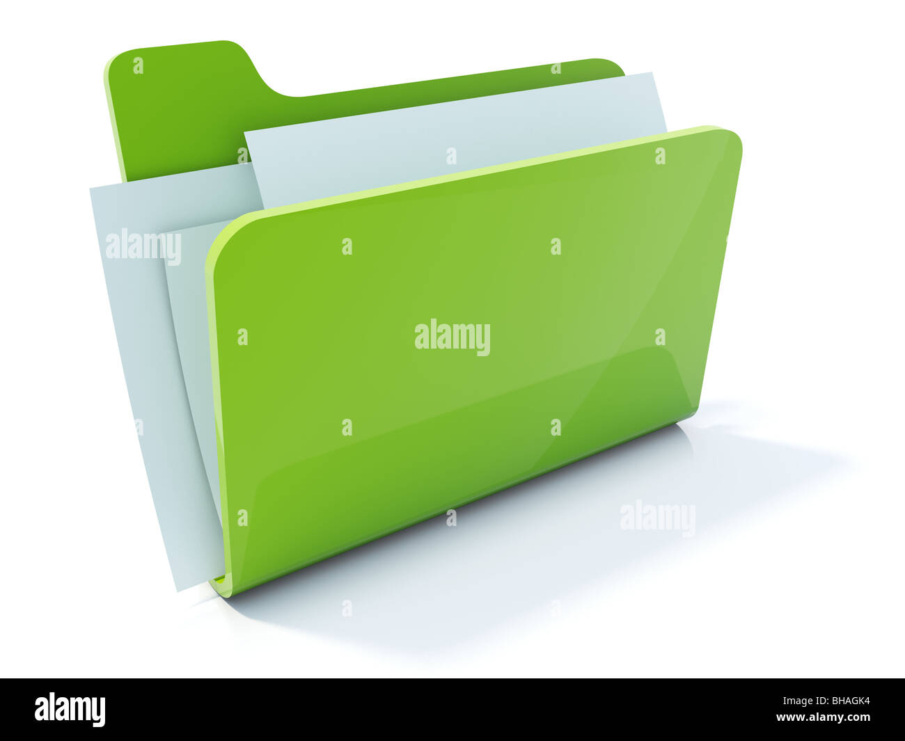 Full green folder icon isolated on white Stock Photo - Alamy