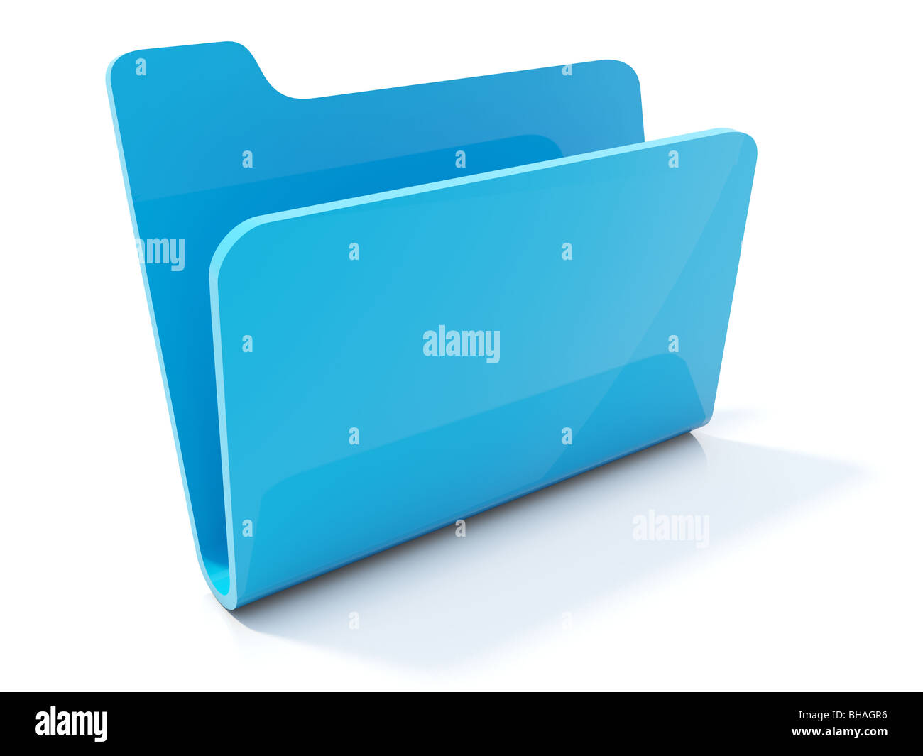 Empty blue folder icon isolated on white Stock Photo - Alamy