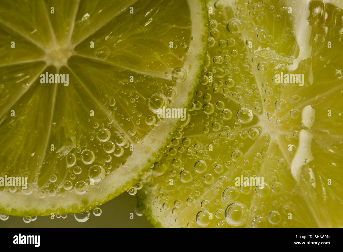 Lime slices in carbonated drink Stock Photo - Alamy
