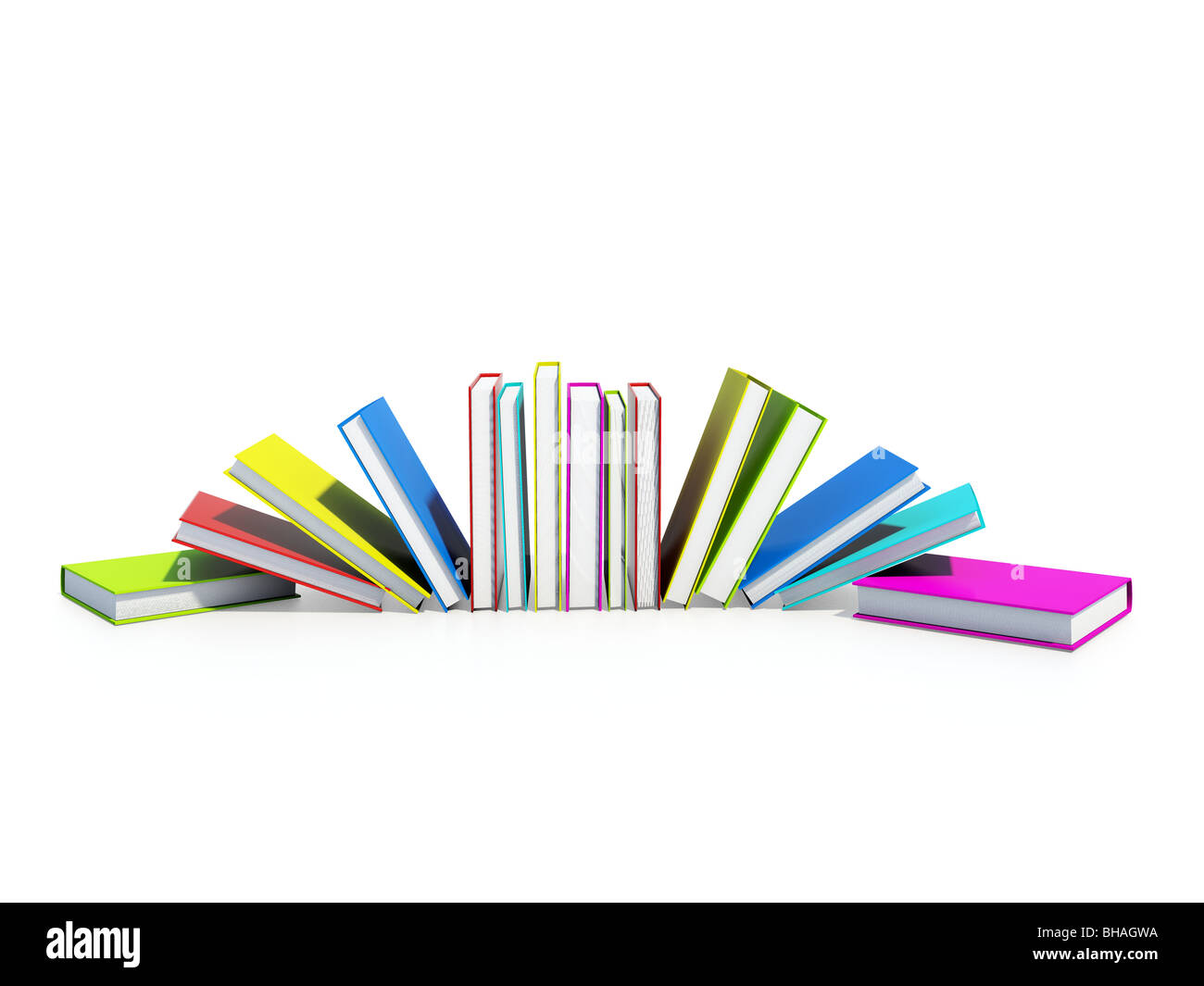 Colored books isolated on white background Stock Photo - Alamy