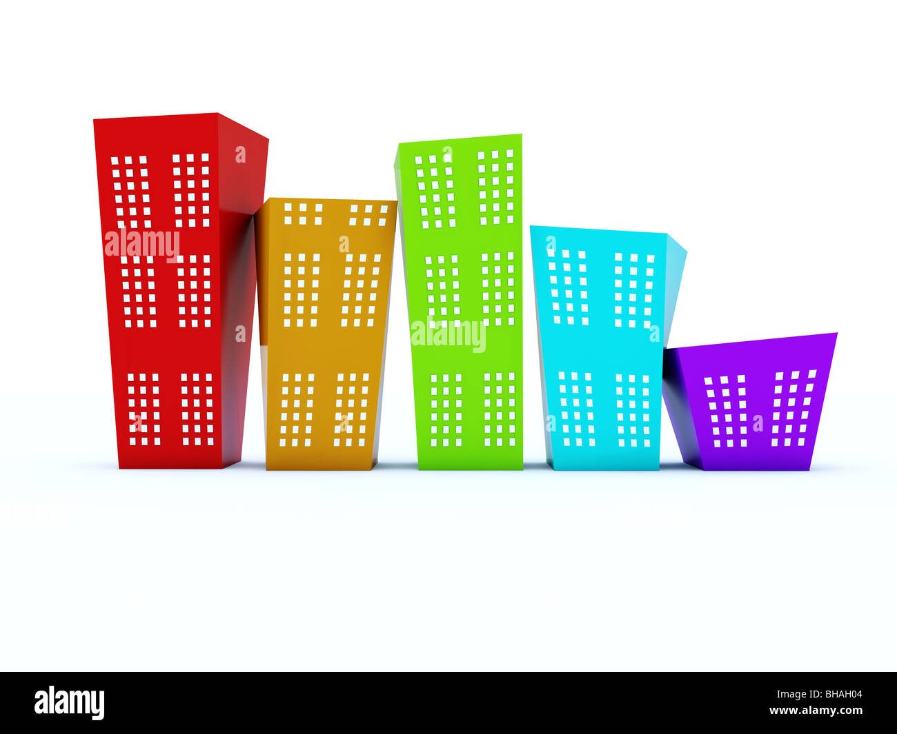 Colour office buildings Cut Out Stock Images & Pictures - Alamy