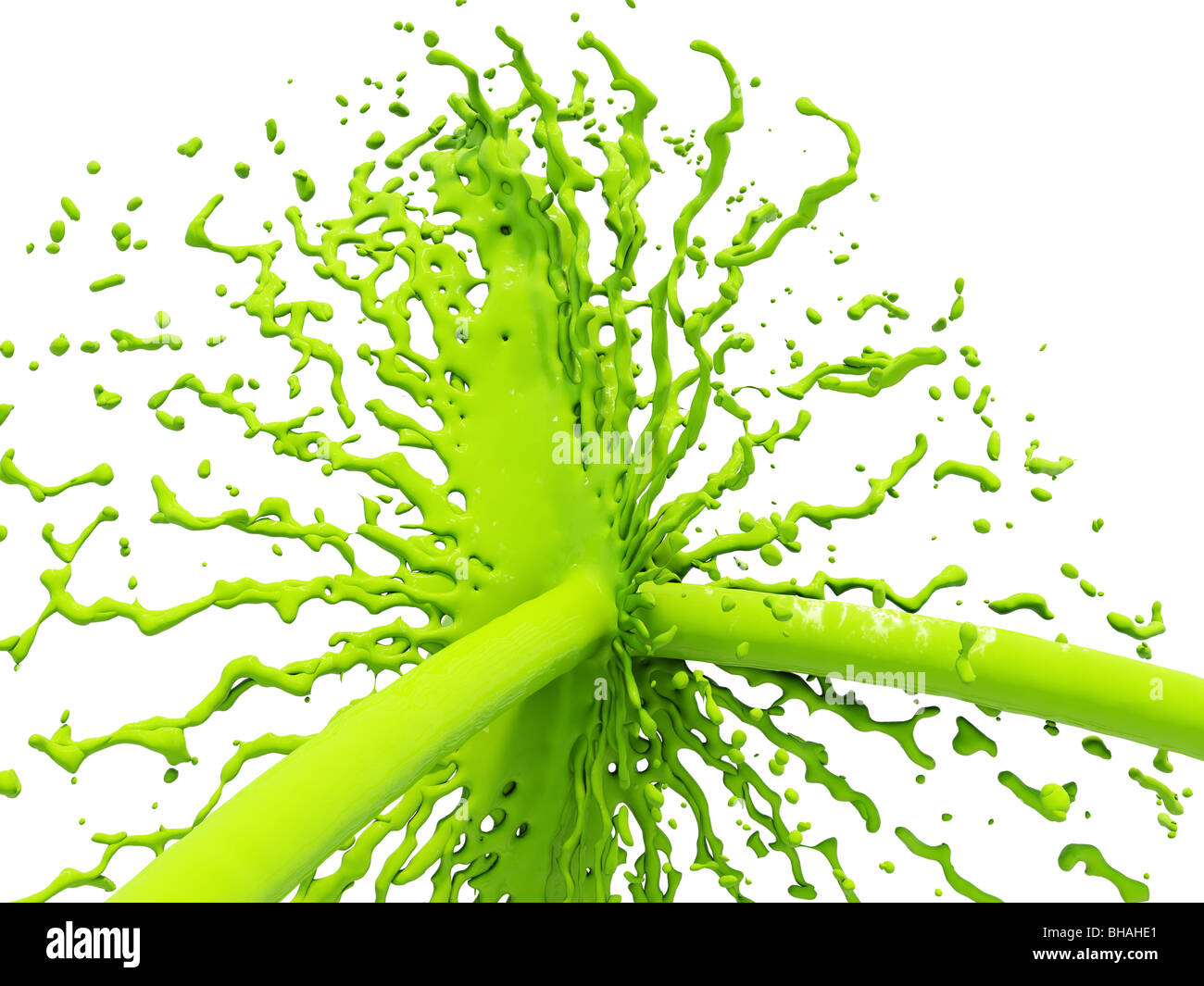 Green splash isolated on white Stock Photo - Alamy
